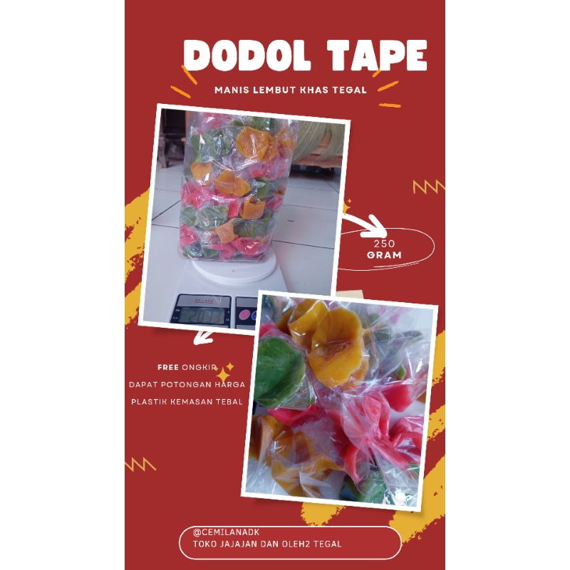 Jual dodol/jenang tape/ permen tape khas Tegal 250g | Shopee Indonesia