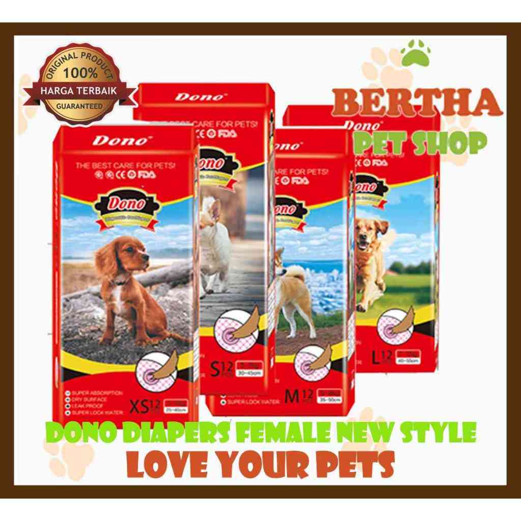 Jual Popok Anjing Betina Dono Female Disposable Diapers Pink Full Cover ...