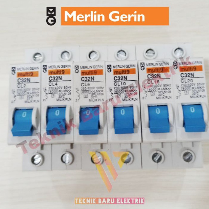 Jual Wah MCB BIRU MULTI 9 MERLIN GERIN S PLN 2A 4A 6A 1A 16A 2A 25A 32A 4A BREKER PEMUTUS ...