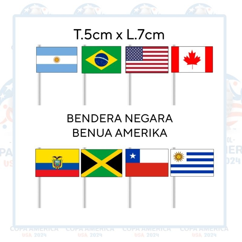 Jual topper bendera benua amerika/hiasan kue bendera benua amerika ...