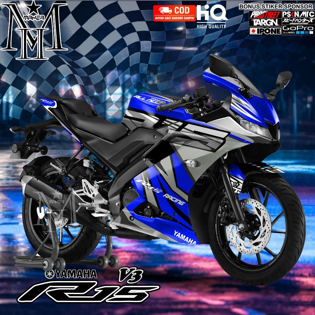 Jual Decal Full Body R15 V3 Motif Racing Motorcycle - Stiker Vinyl ...