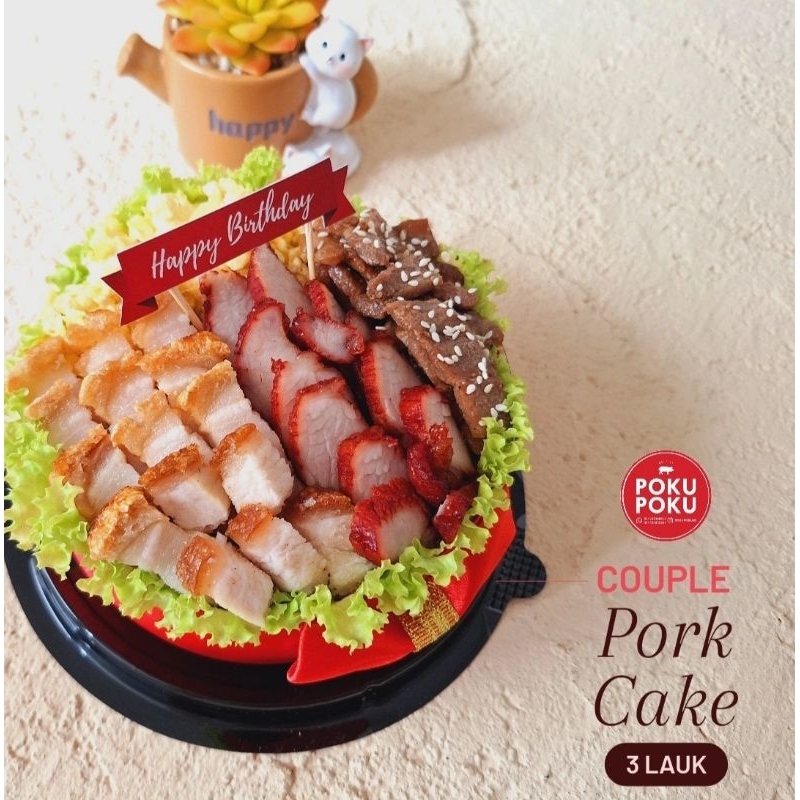 Jual COUPLE PORK CAKE 2 orang (3 lauk) by POKU POKU - Birthday ...
