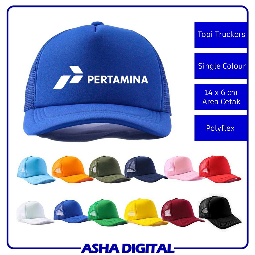 Jual Topi Trucker Custom Design Logo Tulisan | DTF | Topi Jaring Kustom ...