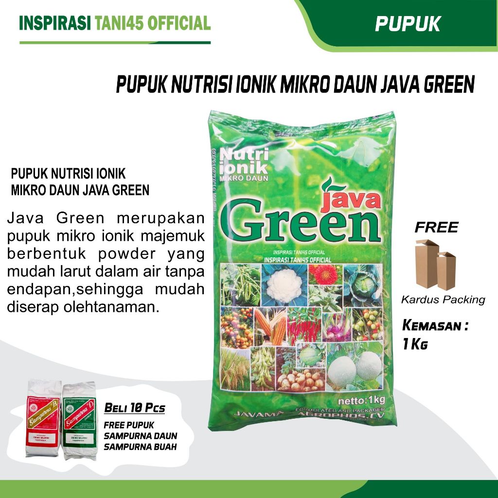 Jual Pupuk Mikro Daun JAVA GREEN 1kg Pupuk Nutrisi untuk tanaman hijau ...