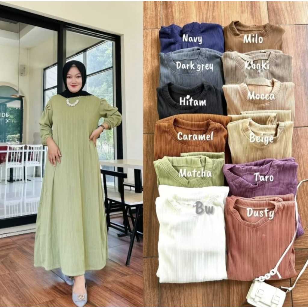 Jual Gamis Soraya Rempel Tangan Knit Condru/Gamis Knit Condru/Gamis ...