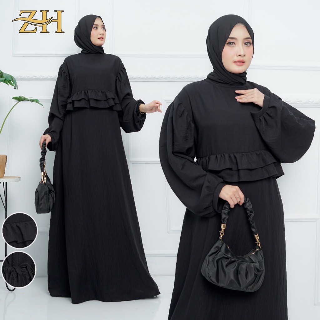 Jual Gamis maxy dress Midi f Dess Gamis Polos Bahan Crespo Muslim ...