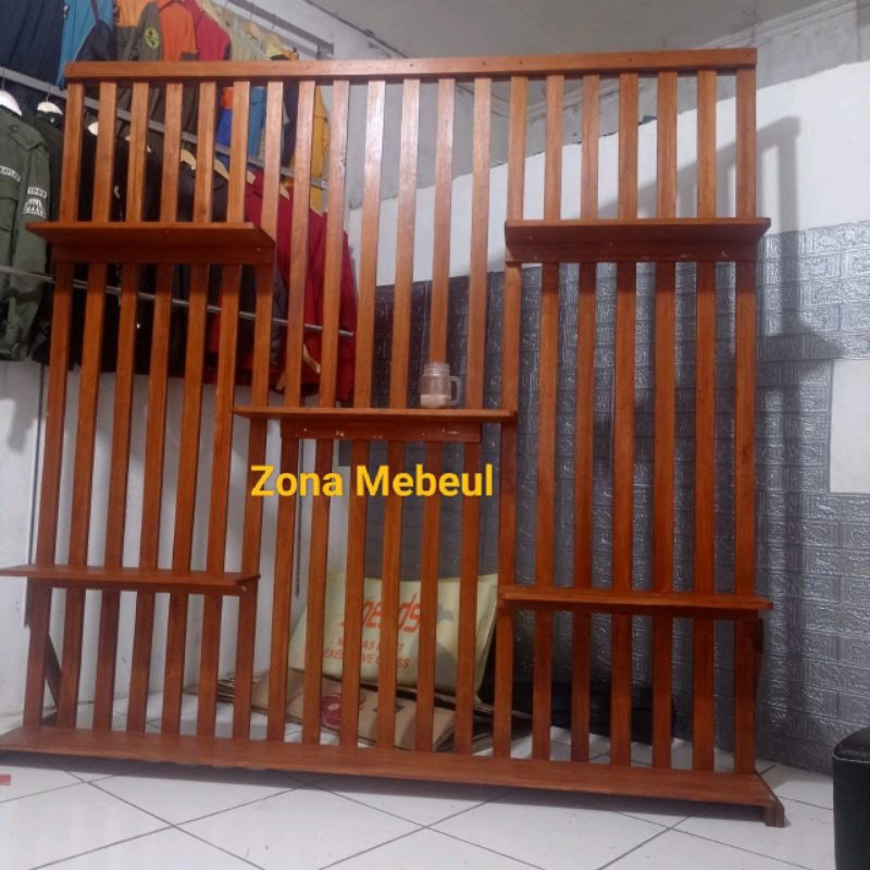 Jual Rak Penyekat Ruangan Kayu Sekat Ruangan 80x20x200 - 220x20x250 ...