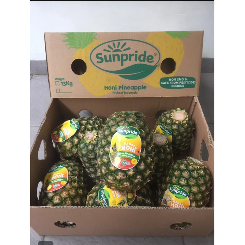 Jual nanas honi sunpride fresh 1 dus produk lokal | Shopee Indonesia