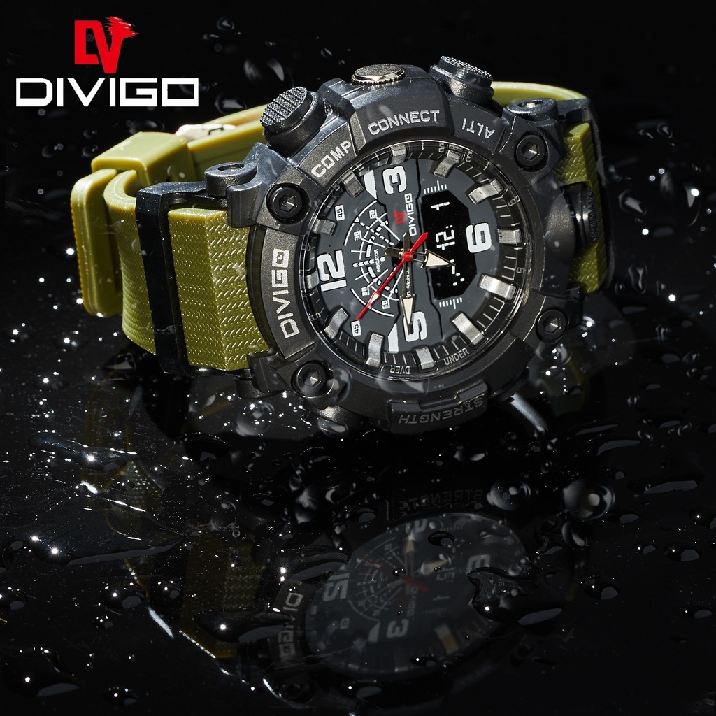 Jual Jam Tangan Pria Divigo Analog Sport Strab Rubber Water Resist Kode ...