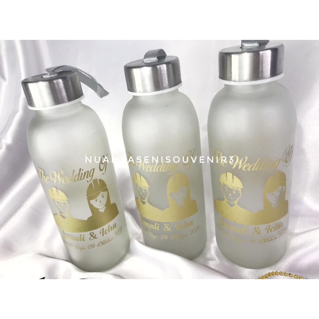 Jual Souvenir Pernikahan Botol Kaca Doff 420ml Tumbler Jus Termos ...