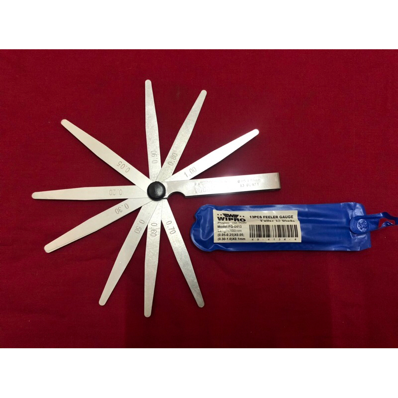 Jual ALAT UKUR CELAH / FEELER GAUGE / FULLER GAUGE 13 BLADE WIPRO ...