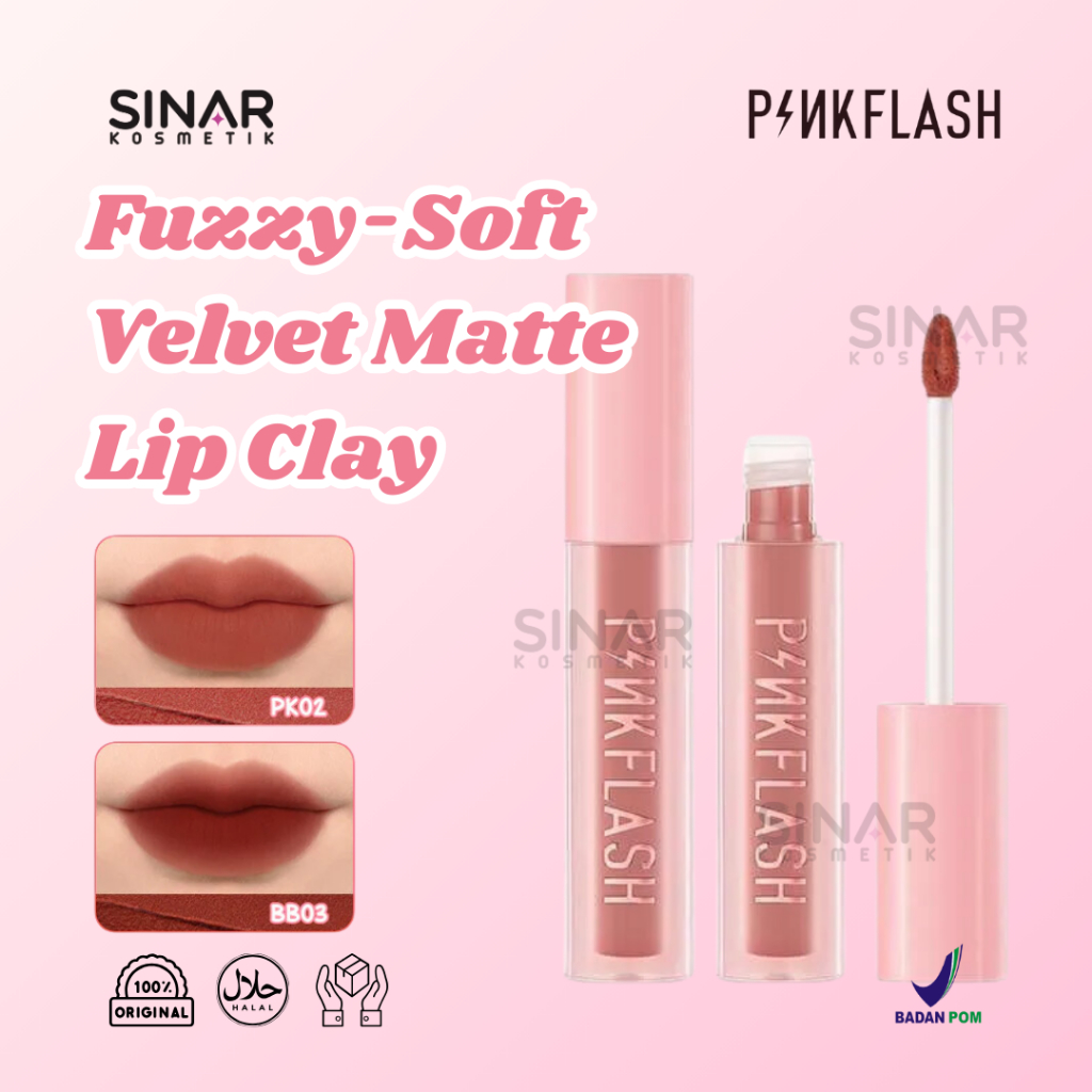 Jual Pinkflash Powdery Lipgloss PinkSweetie Fuzzy-Soft Velvet Matte Lip ...