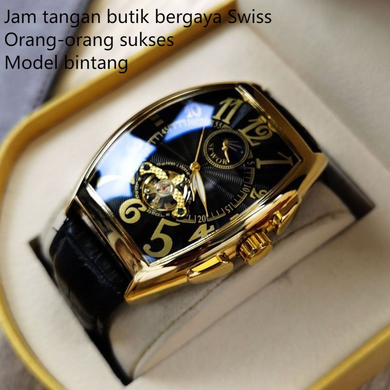 Jual 【Jam Tangan Swiss】Jam Tangan Mekanis Pria, Arloji Dial Sabuk ...