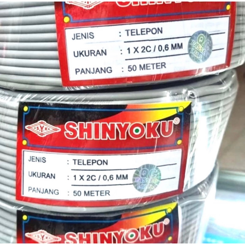 Jual Kabel Telepon Walet 1x2c 2C 50m 50meter Shinyoku Kabel Instalasi ...