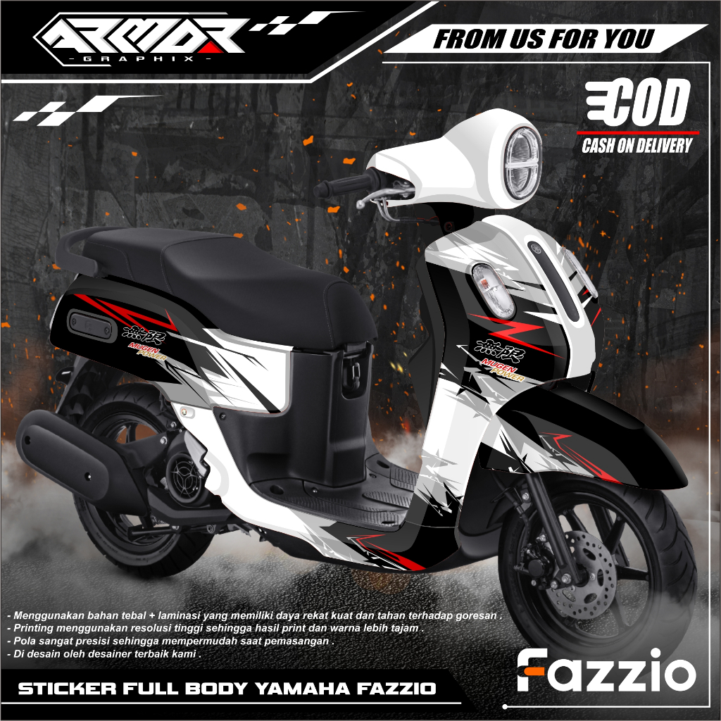 Jual (TERBARU) Decal Stiker FAZZIO Fullbody - Dekal YAMAHA FAZZIO 2022 ...