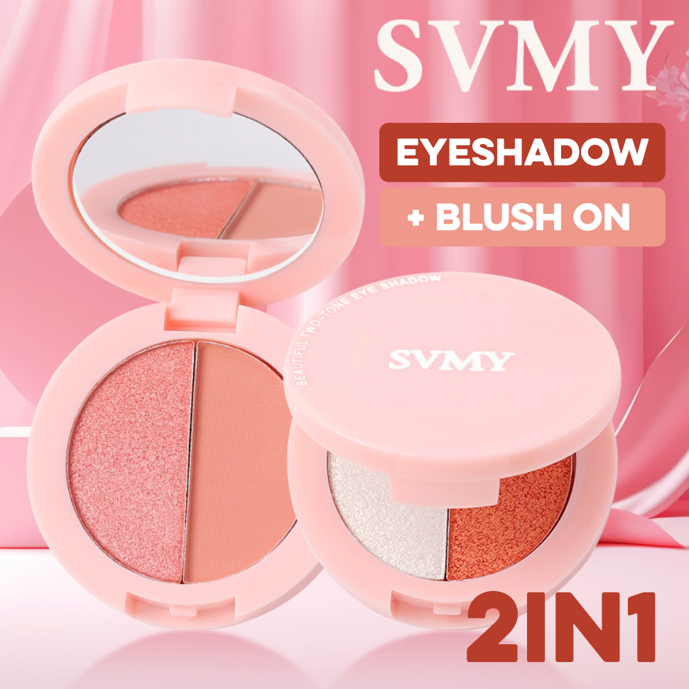 Jual SVMY Eyeshadow 2 in 1 Free Kaca Cermin Blush Matte Shimmer 2 ...