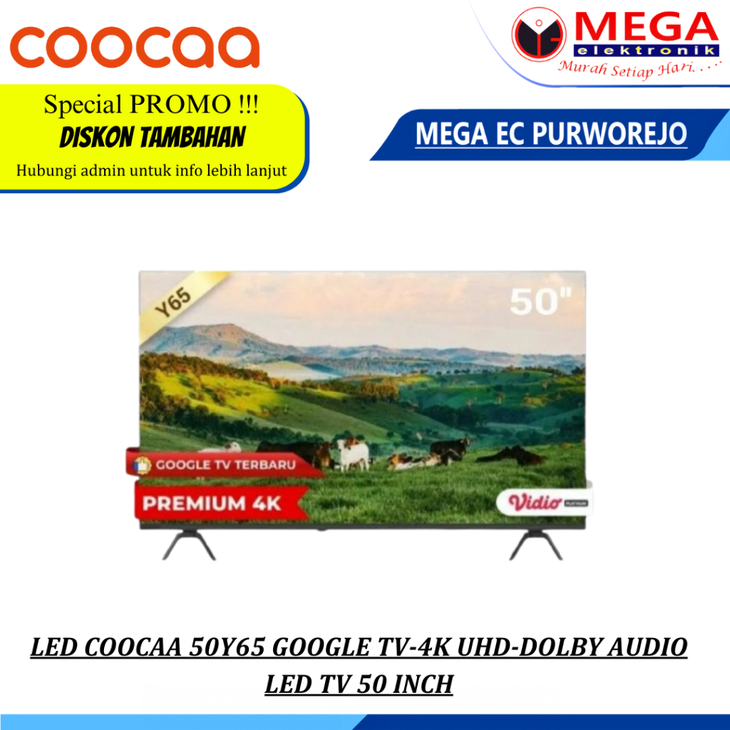 Jual LED COOCAA 50y65 GOOGLE TV-4K UHD-Dolby Audio led tv 50 inch ...