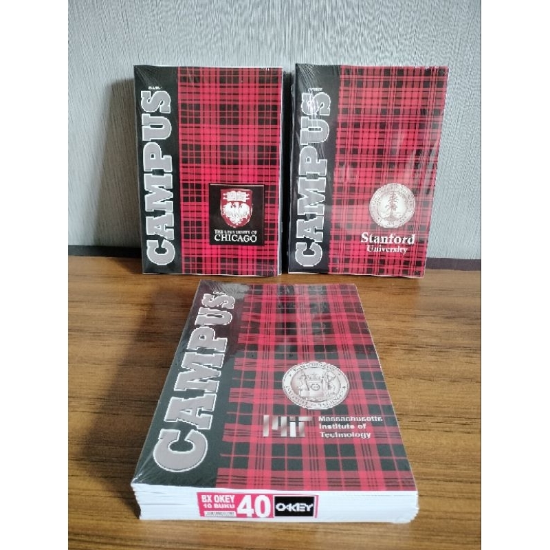 Jual Buku Tulis Merk Okey isi 40 lembar uk. Boxy /panjang Motif Campus ...