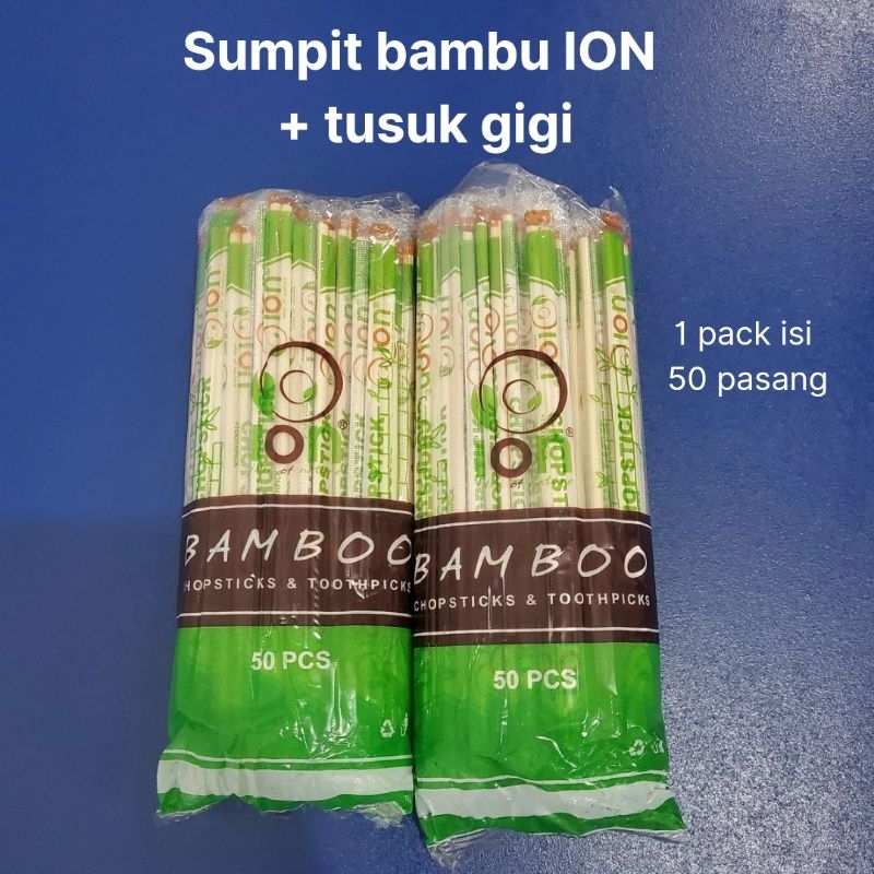 Jual Sumpit bambu ion isi 50 pasang | sumpit bambu higienis | sumpit ...
