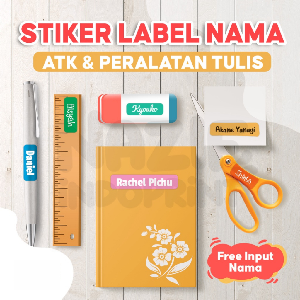 Jual OMAH STIKER - 130 PCS STICKER WATERPROOF / LABEL NAMA ATK / STIKER ...