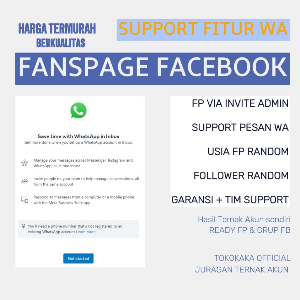 Jual FANSPAGE / HALAMAN FACEBOOK FITUR WA (FP Untuk ADS, Blast) (Sudah ...