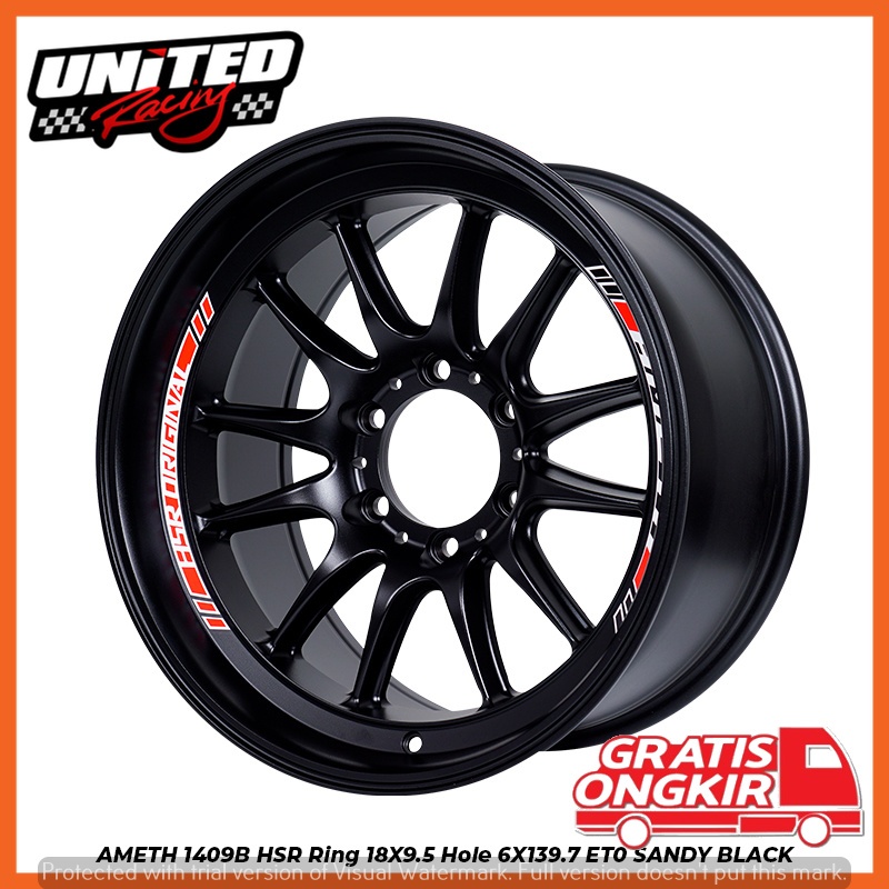 Jual VELG HSR AMETH RING 18 BLACK PCD 6 X139,7 LEBAR 9,5 PELAK HITAM ...