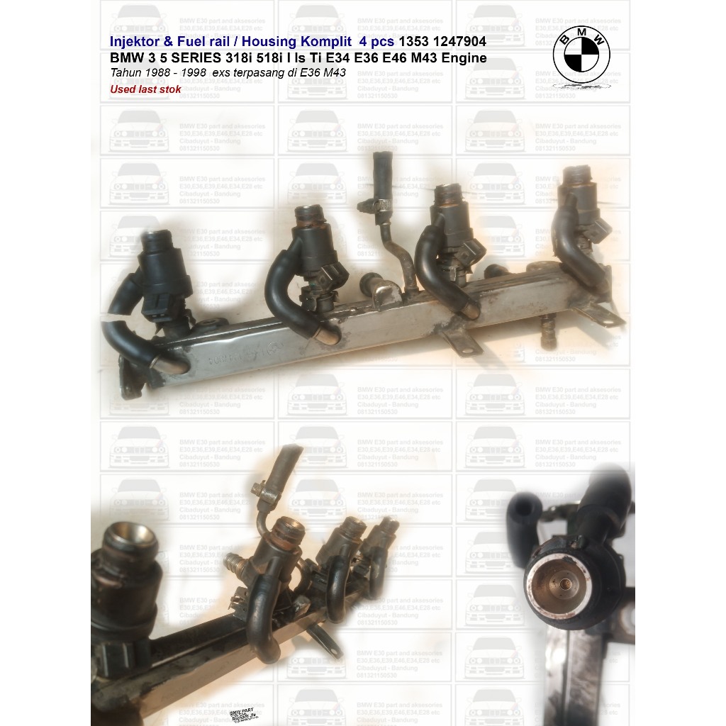 Jual Injektor & Fuel rail BMW 3 5 SERIES 318i 518i I Is Ti E34 E36 E46 ...