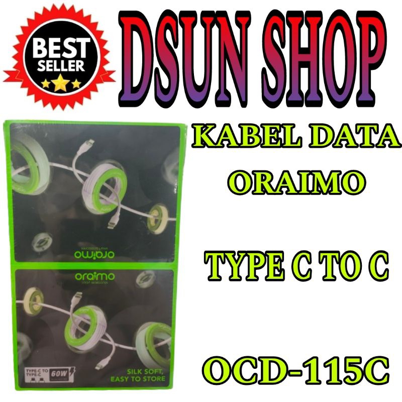 Jual Oraimo Data Cable SilkLine OCD-115CC 2.4A Type-C High Durability ...