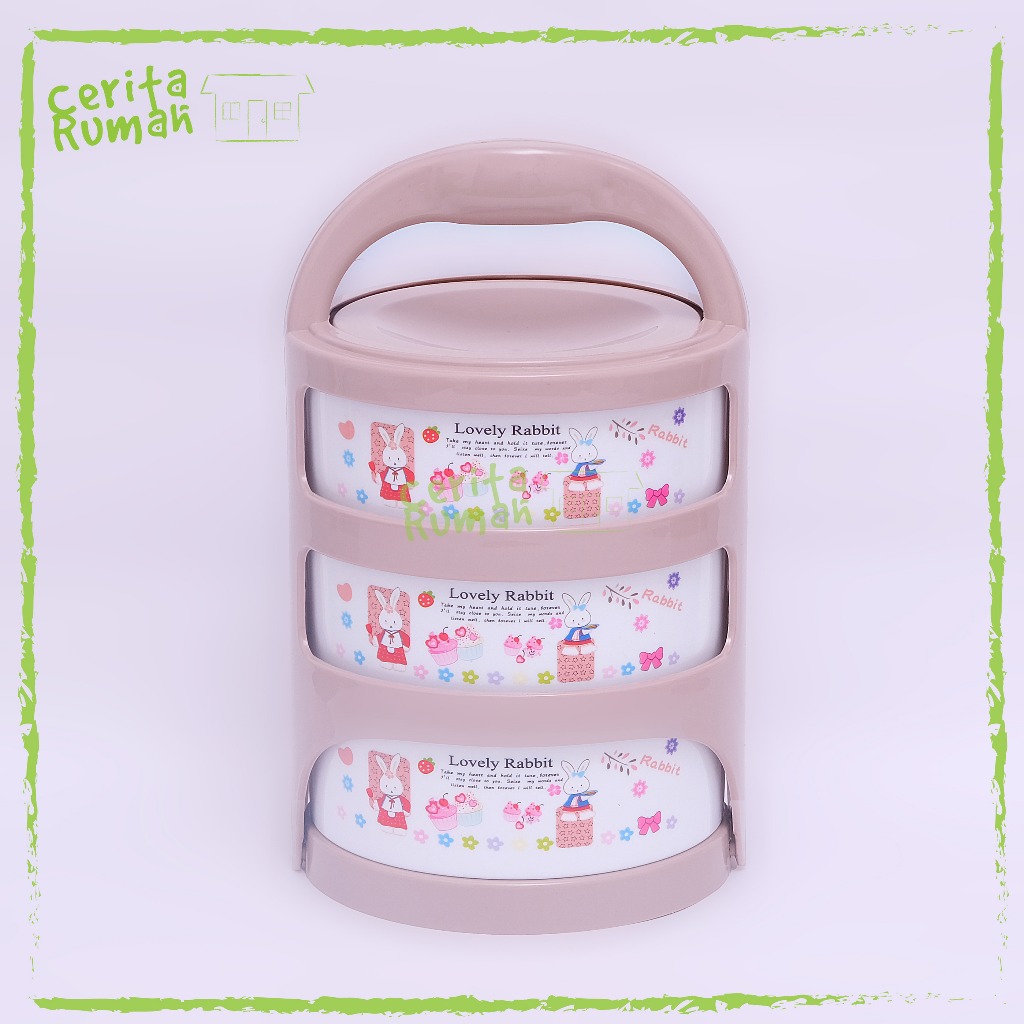 Jual Rantang Susun 3 Plastik Tempat Kotak Bekal Food Storage Hommy ...