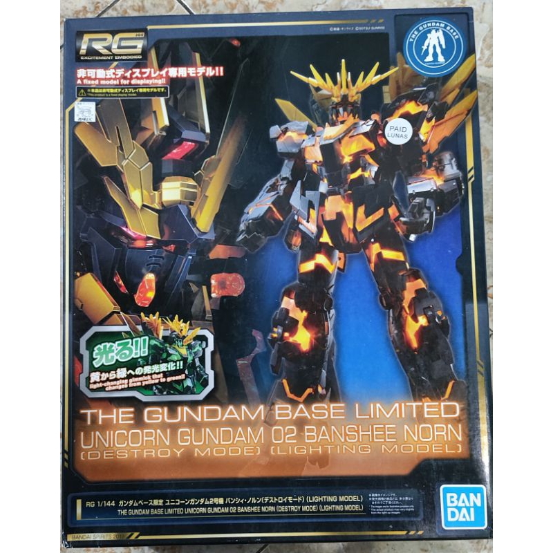 Jual rg banshee norn unicorn gundam lighting model | Shopee Indonesia