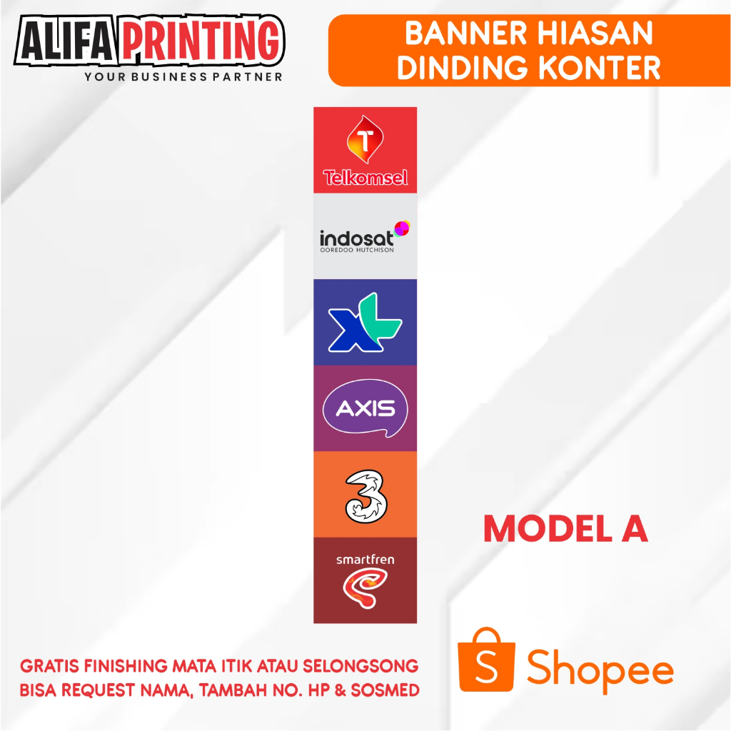 Jual Banner Spanduk Hiasan Dinding Konter Murah Ukuran 30x150cm ...