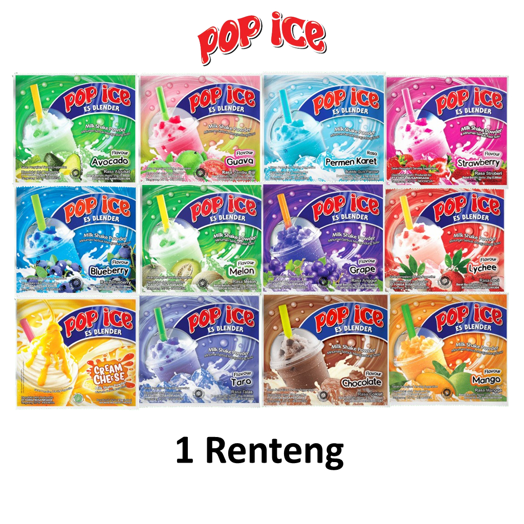 Jual Pop ice Aneka Varian Rasa 1 renteng isi 10 sachet (Harga per 1 ...