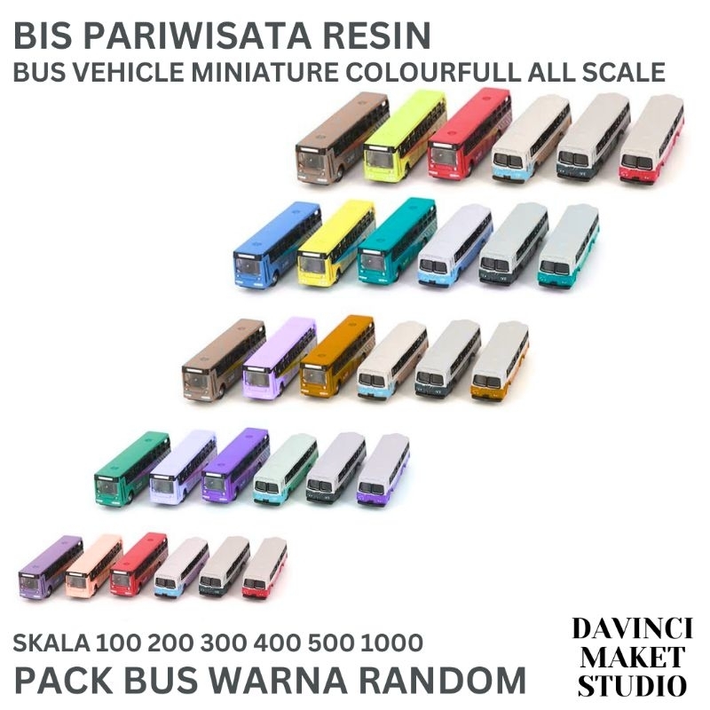Jual (Pack) Miniatur Kendaraan Bis Pariwisata Maket Diorama - Bus ...