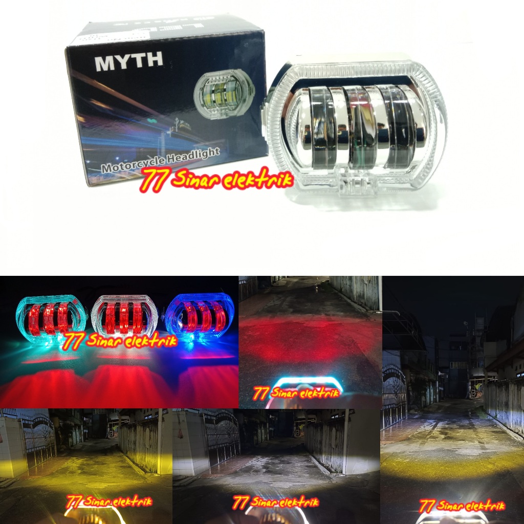 Jual Lampu led projie daymeker 3 mata lensa 3.5 inch jauh dekat Lampu ...