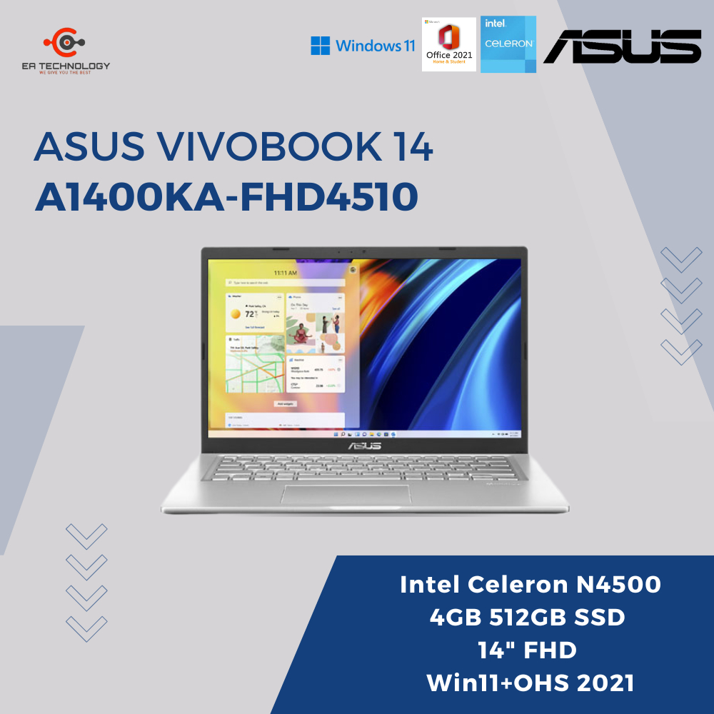 Jual ASUS A1400KA-FHD4510 Intel Celeron N4500 4GB 512SSD 14" FHD W11 ...