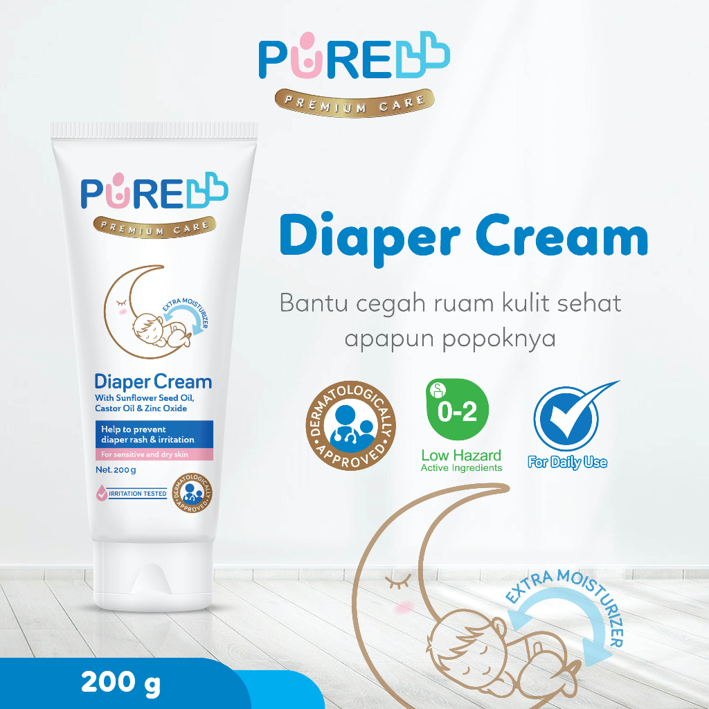 Jual Pure Baby Diaper Cream 200gr / Krim Ruam Popok Bayi | Shopee Indonesia
