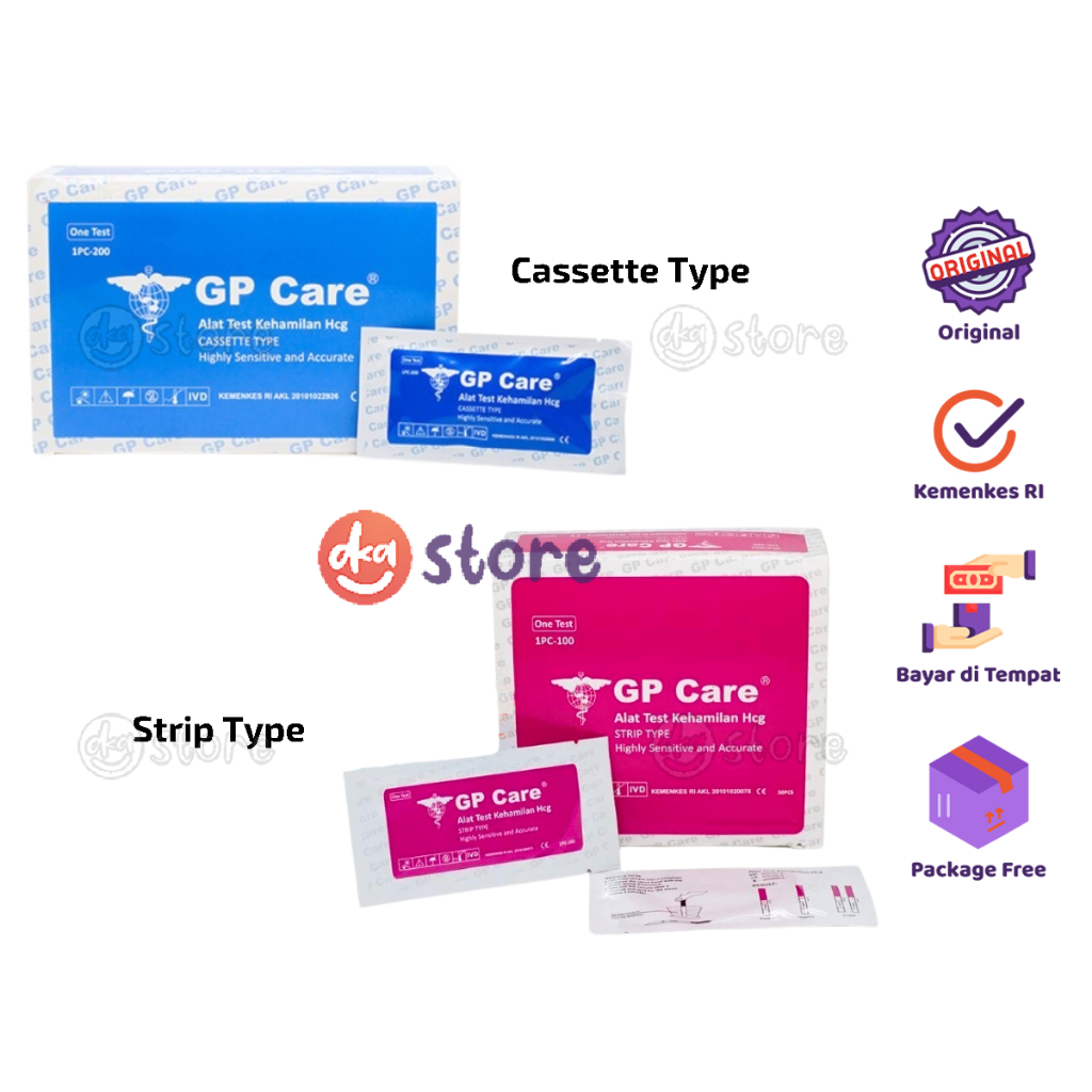 Jual (Box) Tespek GP Care dan Hexa HCG Strip Cassette / Tespack Celup ...