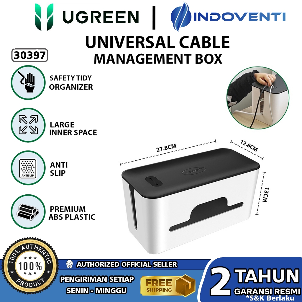 Jual UGREEN Storage Box Doff Minimalis Management Kotak Tempat Penyimpanan Kabel Charger ...