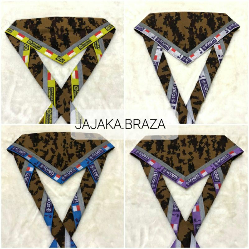Jual Scraf Loreng Pramuka Printing Scraf List Scout Bordir Shopee