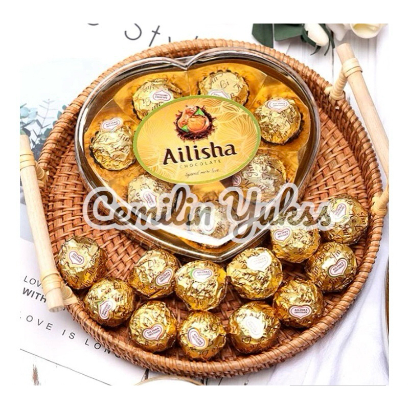 Jual Ailisha Chocolate Wafer Ball Heart Shape 100g Alishia Golden ...