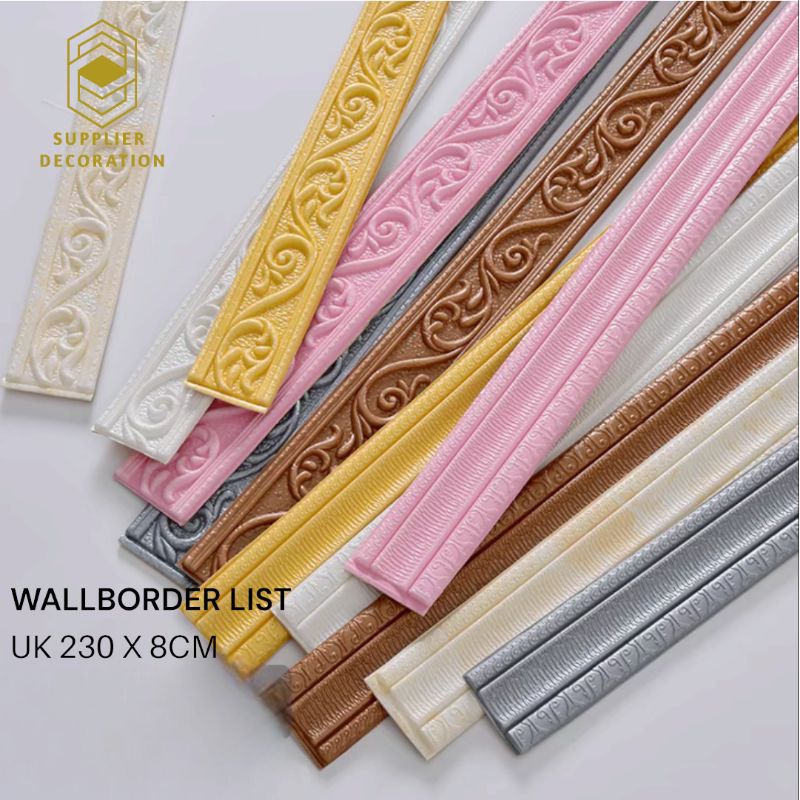Jual LIST 230cm x 8cm / Wallpaper List Border Foam Stiker list profil ...