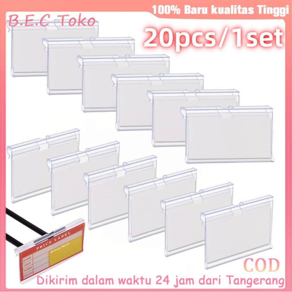 Jual 20pcs Tampilan Label Harga/Price Tag Label 4.2cm x 6cm/Akrilik PVC ...