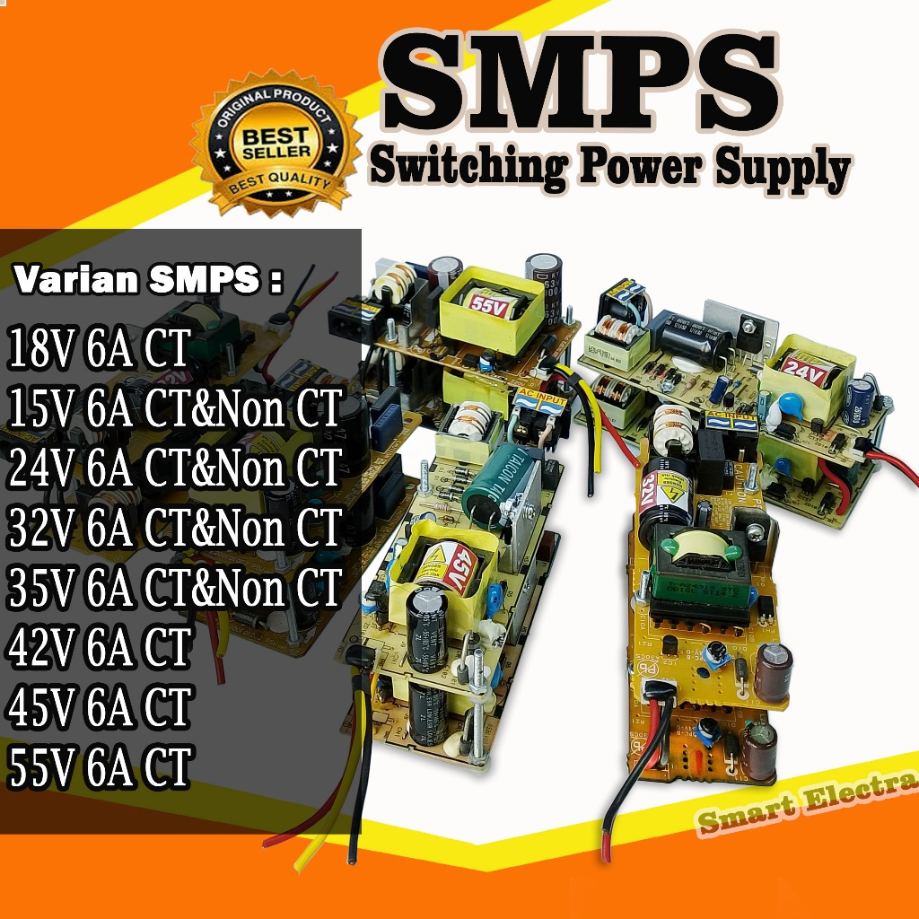 Jual SMPS power Supply 12V, 15V, 24V, 32V, 35V, 42V, 45V, dan 55V 6A CT dan NON CT | Shopee ...