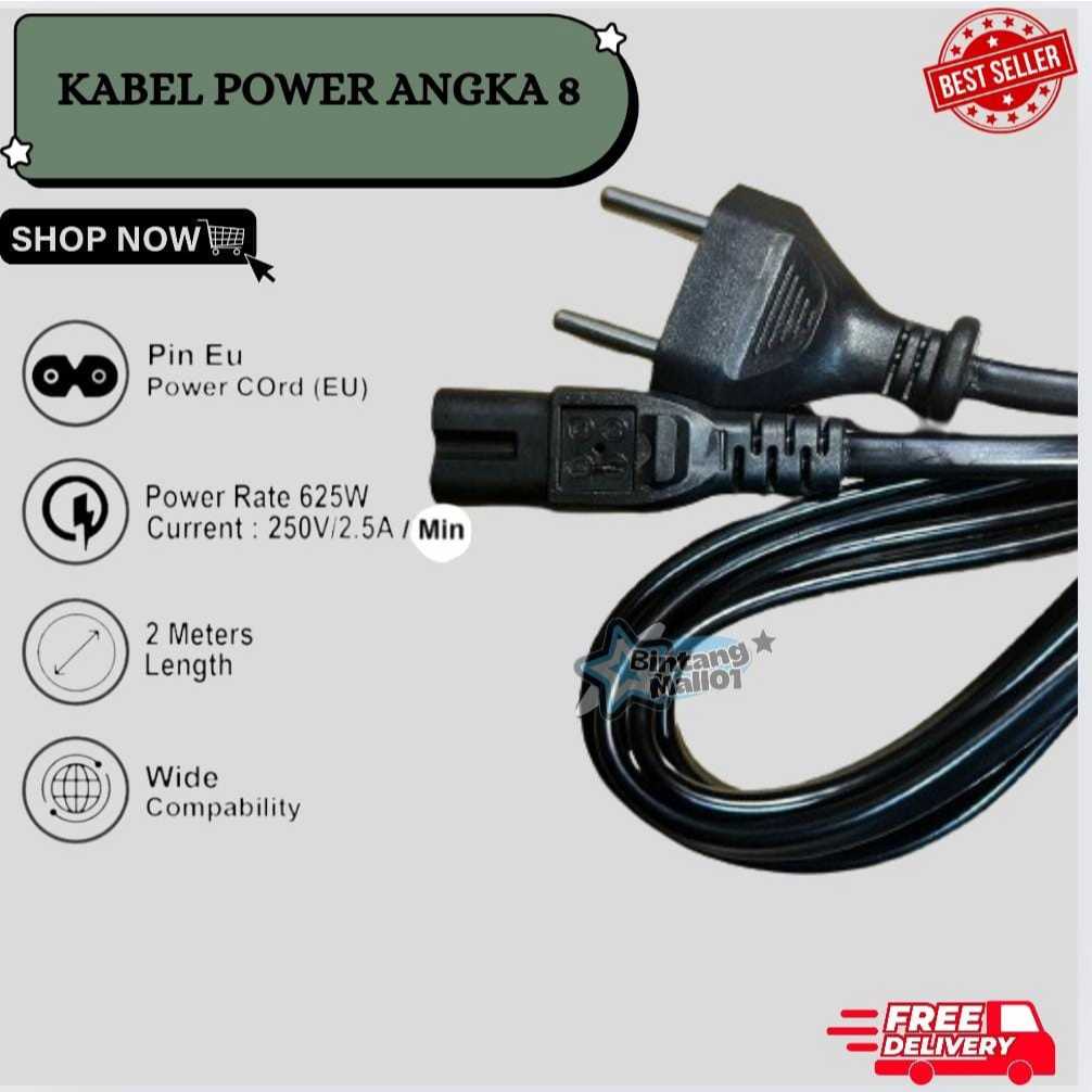 Jual KABEL POWER ANGKA 8 2 LUBANG | Shopee Indonesia
