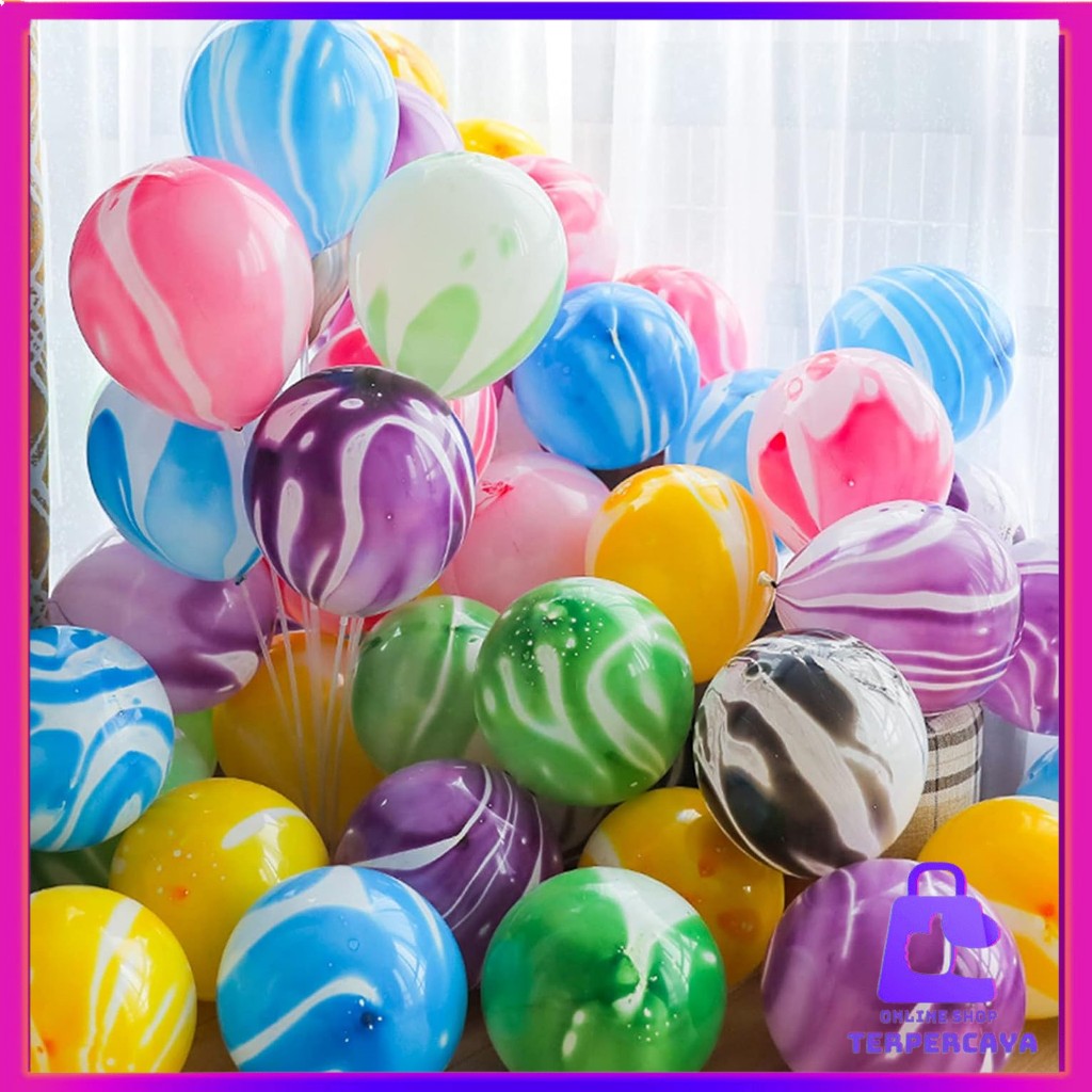 Jual OST Balon Latex Bulat Motif Marble Dekorasi Ulang Tahun 12 inch ...