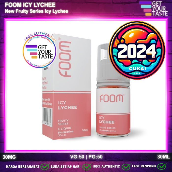 Jual Liquid FOOM Icy Lychee Salt Nic 30ML New Fruity Series Saltnic ...