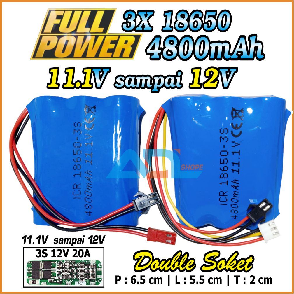 Jual BATERAI CHARGER Mainan Anak, Mobil RC, Speaker, 3X 18650 11.1V ...
