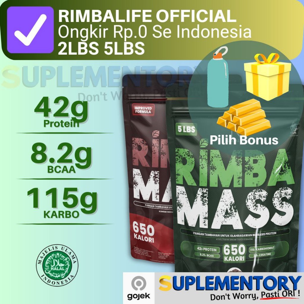 Jual Rimbalife Rimba Mass RimbaMass Susu Weight Gainer ada 5lbs dan ...