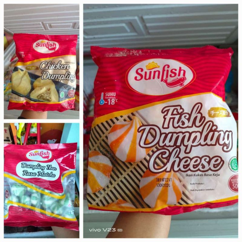 Jual sunfish dumpling ayam keju dan matcha 500gr best seller | Shopee ...