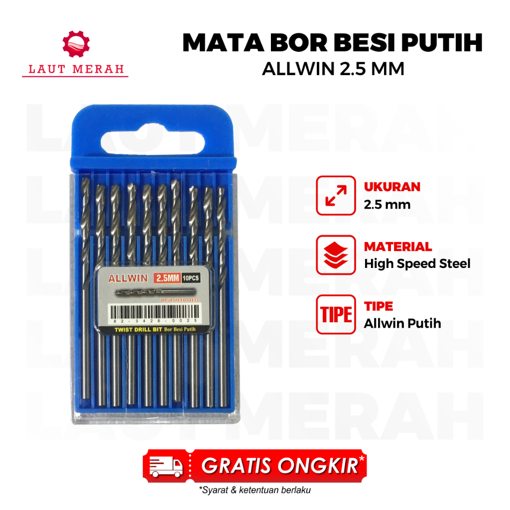 Jual Mata Bor Besi Allwin Putih 2.5mm | Shopee Indonesia